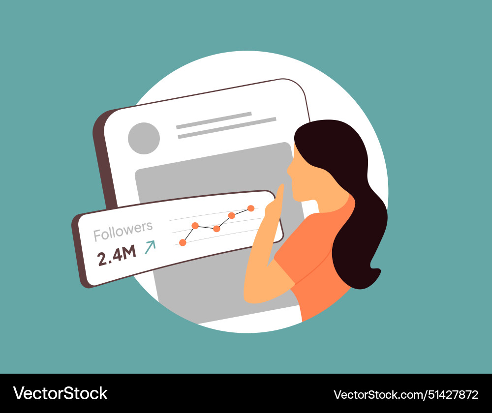 Follower growth rate - influencer marketing Vector Image