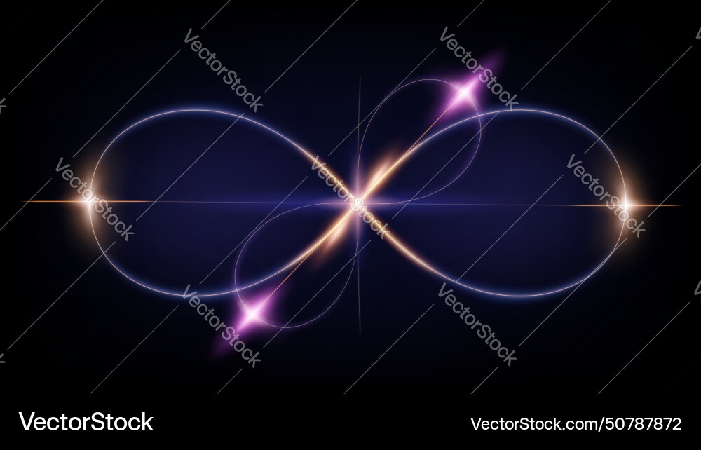 Infinity neon light background Royalty Free Vector Image