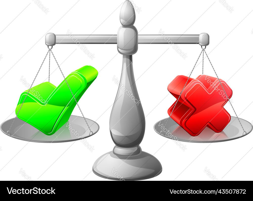 Making decision scales concept Royalty Free Vector Image