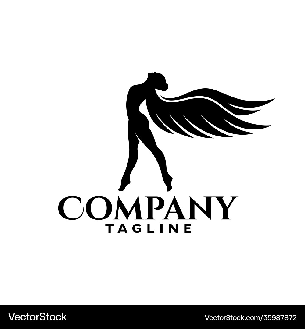 Modern freedom a woman logo Royalty Free Vector Image
