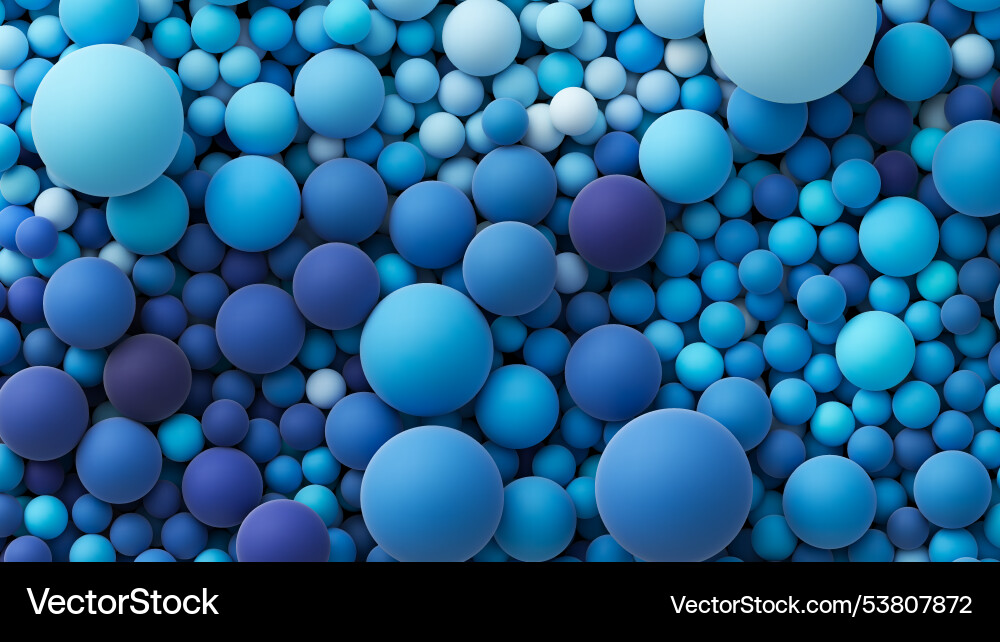 Ocean blue bright color gradient random soft balls