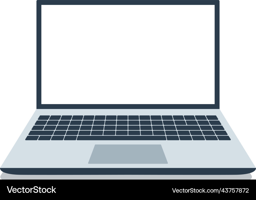 Open laptop with white screen layout Royalty Free Vector