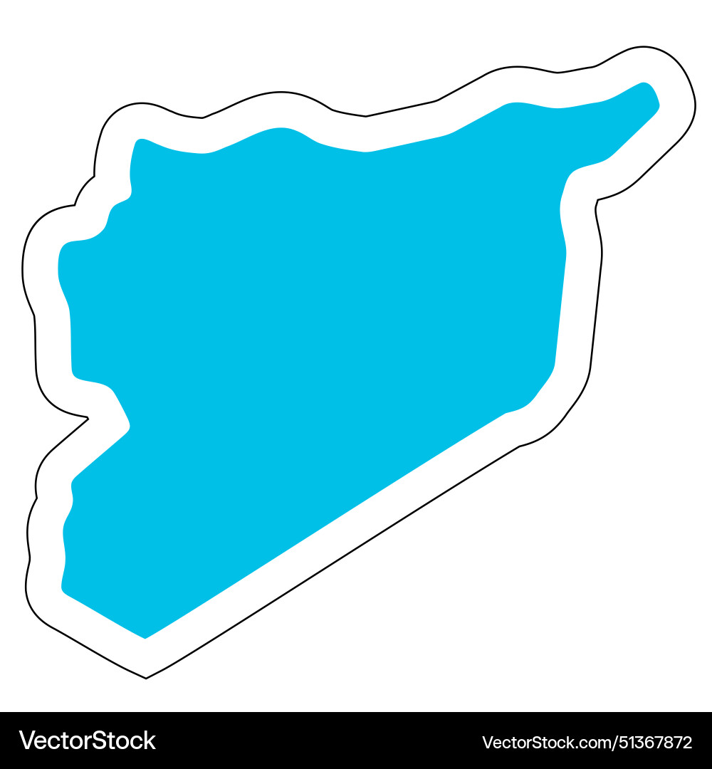 Syria country map sticker Royalty Free Vector Image