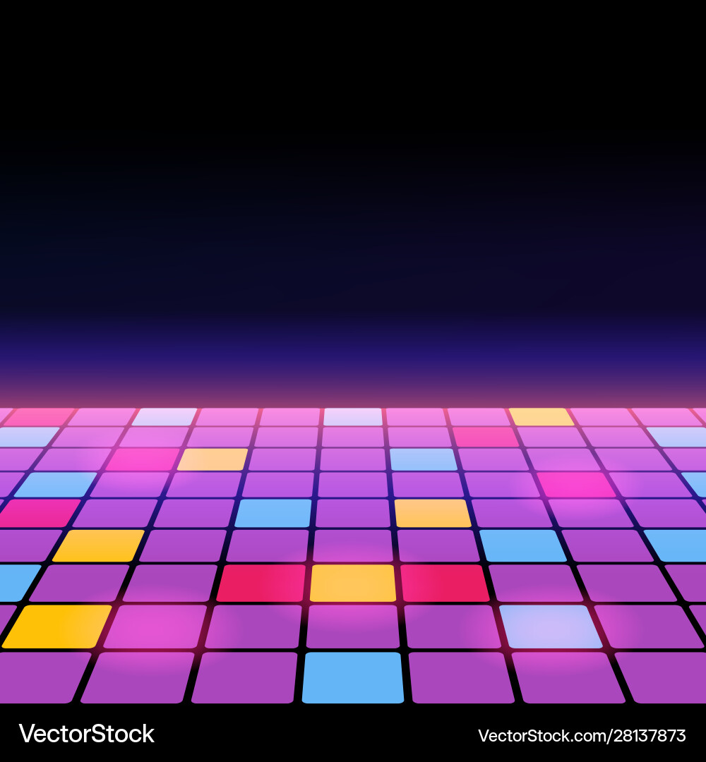 A dance floor amongst starry open space Royalty Free Vector