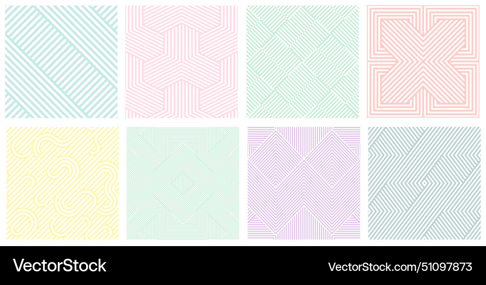 Collection of seamless weave geometric patterns Vector Image
