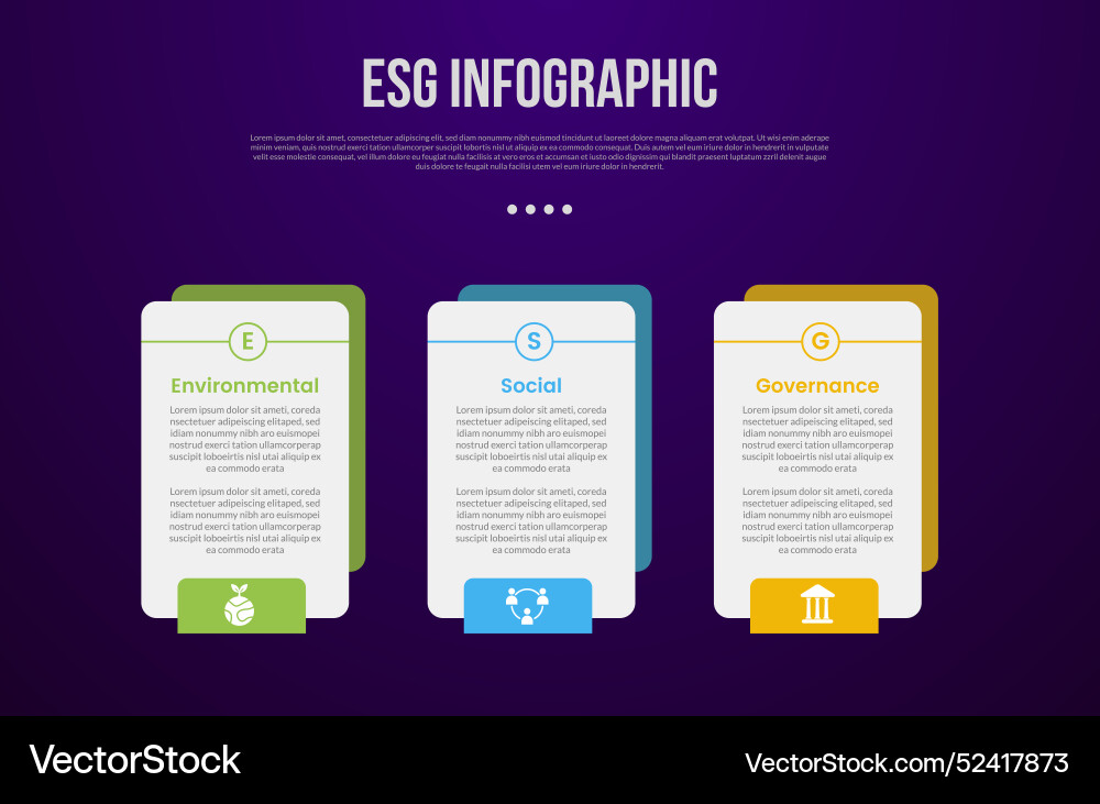 Esg infographic template with creative box Vector Image