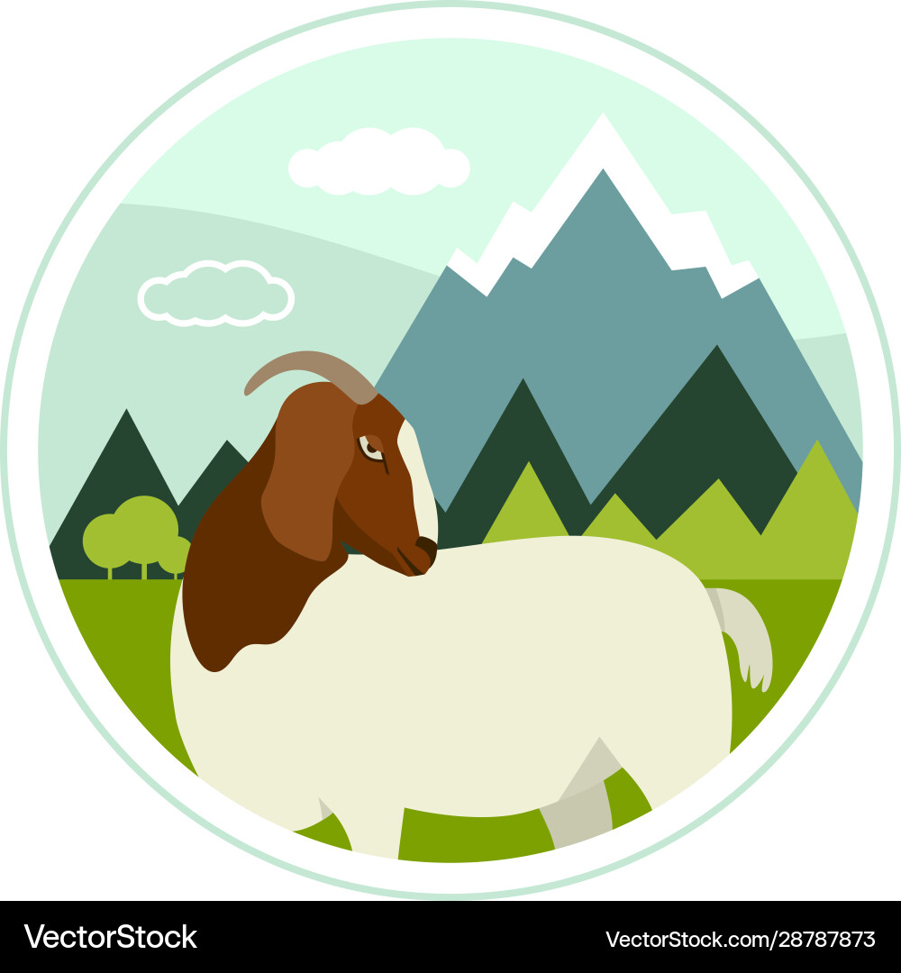 Farming today a boer goat grazing on alpine Vector Image