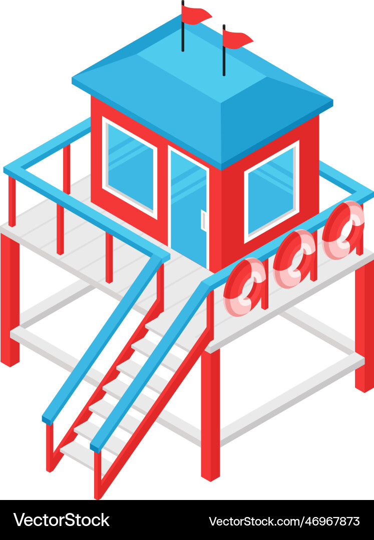 Lifeguard tower icon Royalty Free Vector Image