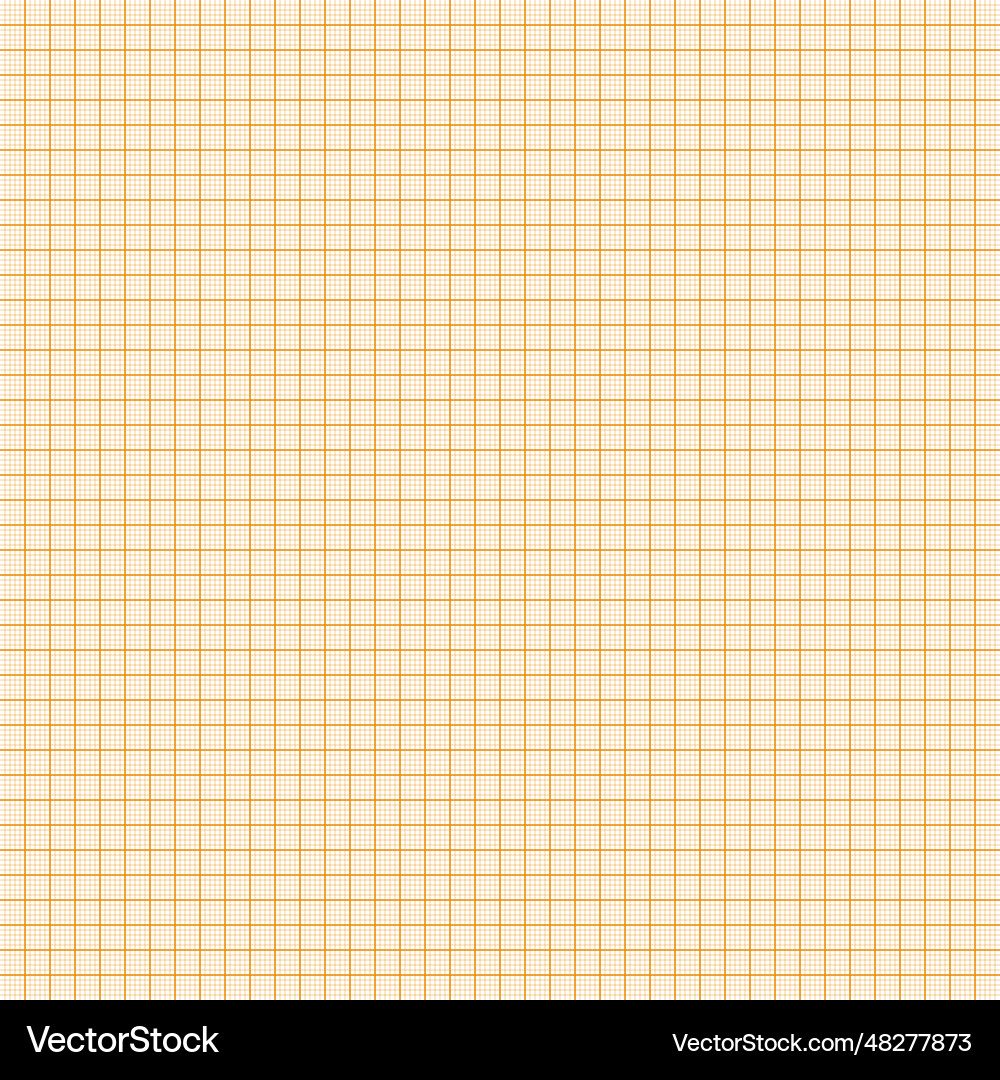 Sheet of orange graph paper with grid millimeter Vector Image