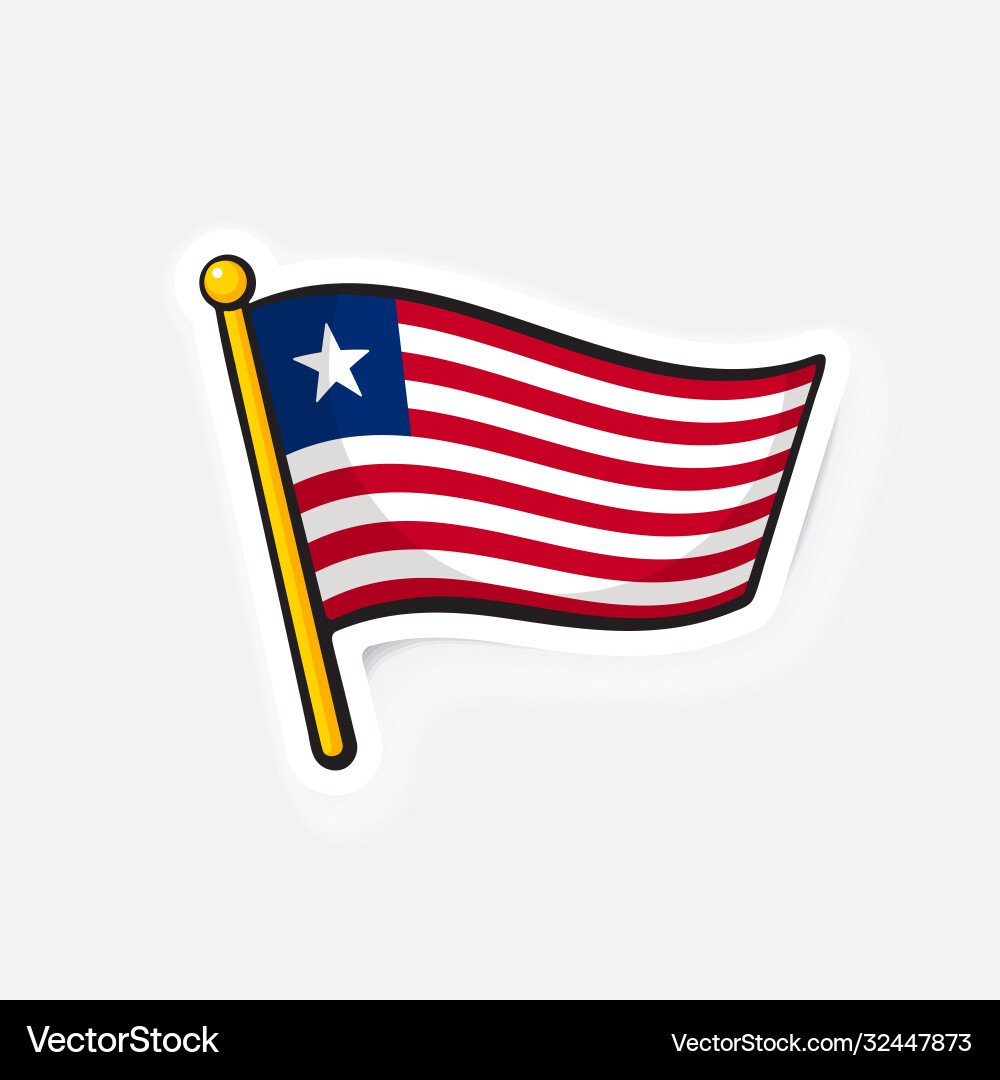 Sticker flag liberia Royalty Free Vector Image