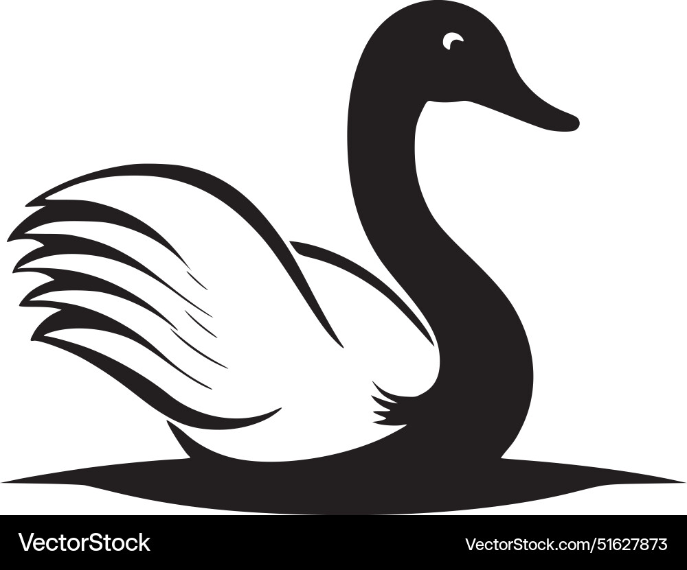 Swan - minimalist and flat logo Royalty Free Vector Image