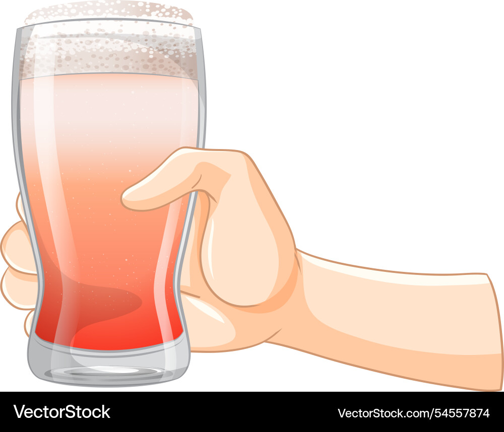 A hand holding a drink Royalty Free Vector Image