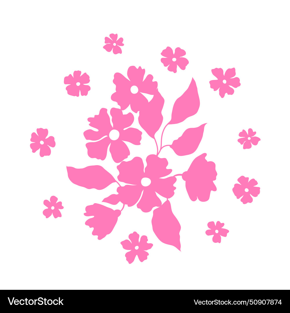 Background with pretty flowers beautiful Vector Image