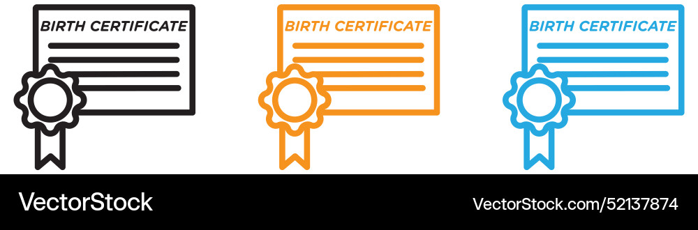 Birth certification logo set collection for web Vector Image