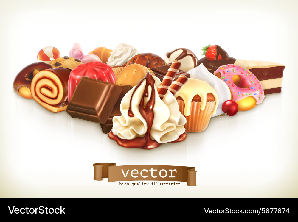 Chocolate Confectionery Dessert Royalty Free Vector Image