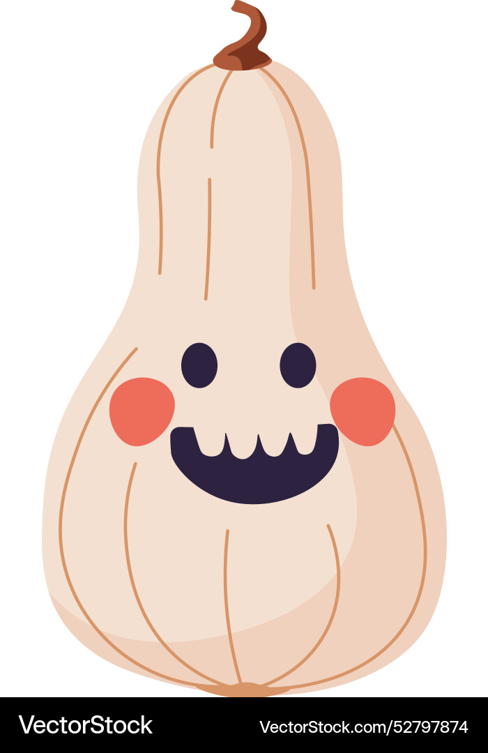 Cute squash with happy face Royalty Free Vector Image