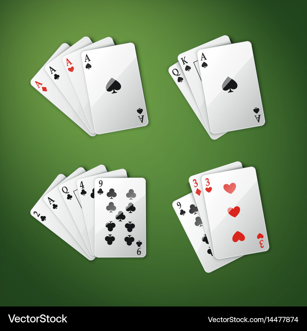 Different cards combination Royalty Free Vector Image