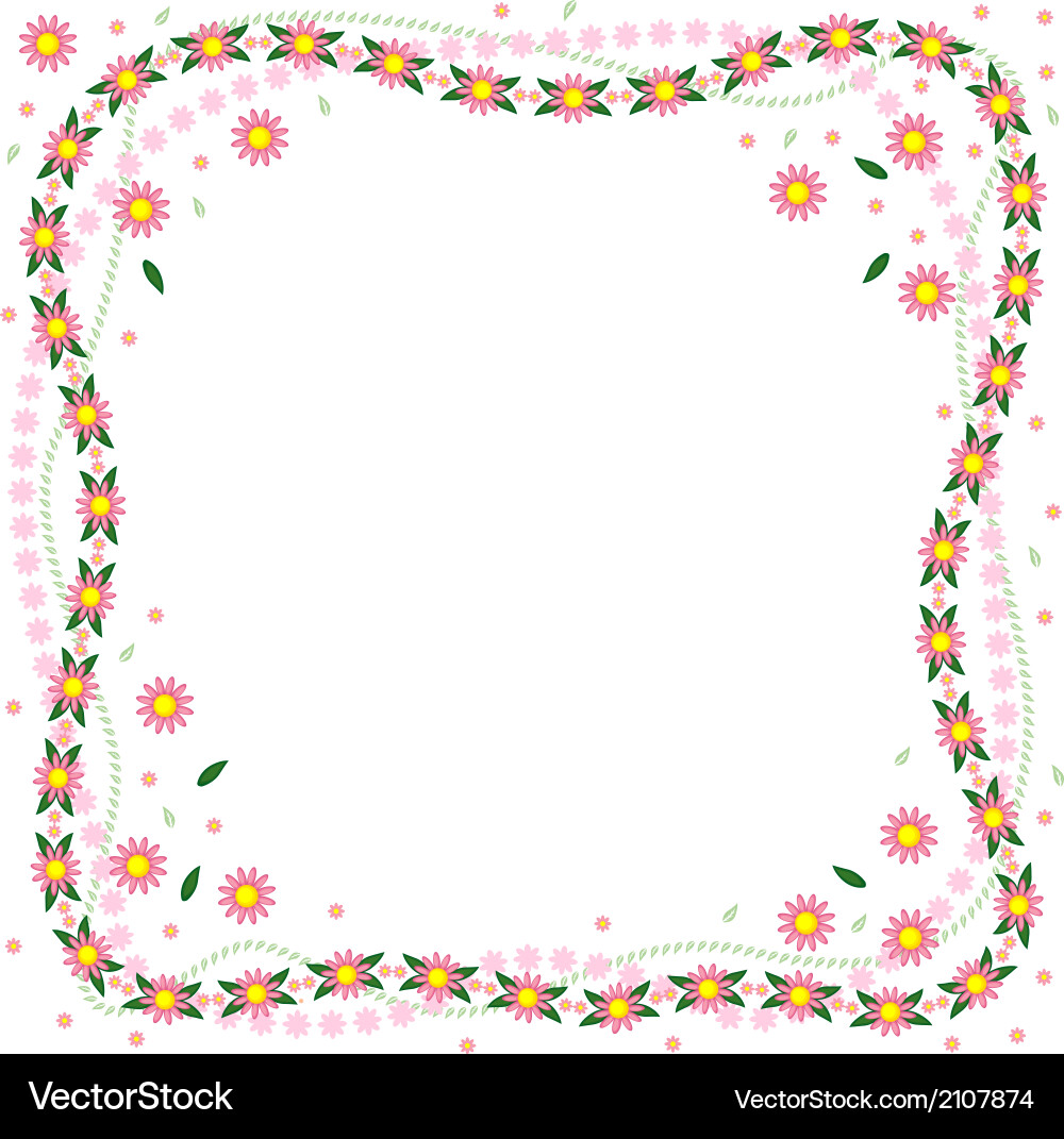 Floral Pink Border Frame Royalty Free Vector Image