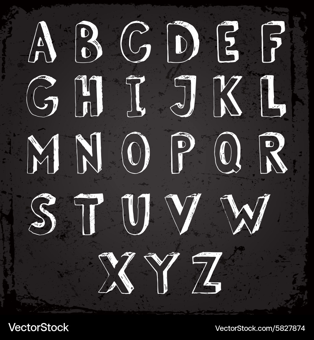 Handmade typeface Royalty Free Vector Image - VectorStock