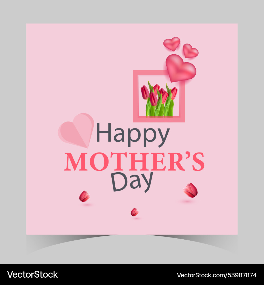 Happy mothers day social media posts template mom Vector Image