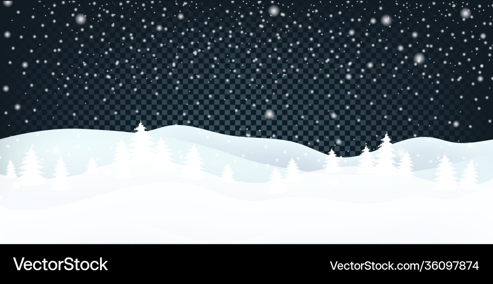 Heavy snowfall an different shapes and forms Vector Image