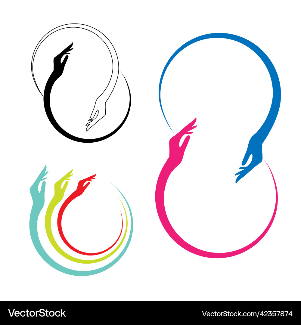 Human hands infinity symbol lines Royalty Free Vector Image
