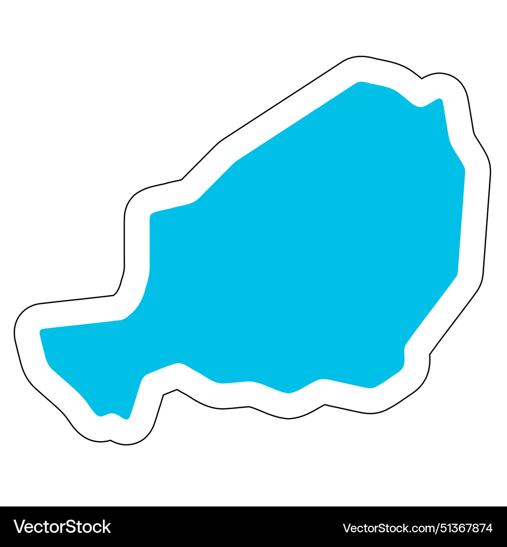 Niger country map sticker Royalty Free Vector Image