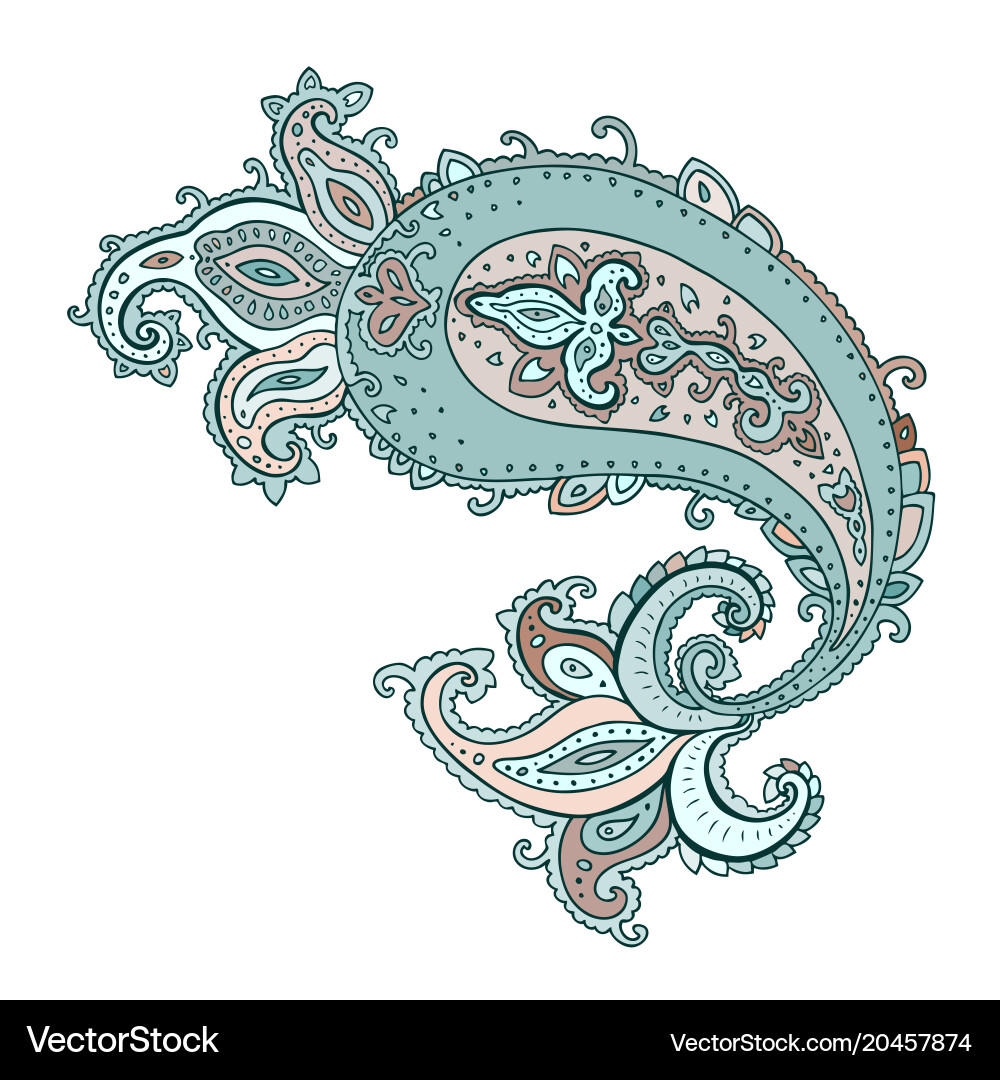 Paisley ethnic ornament Royalty Free Vector Image