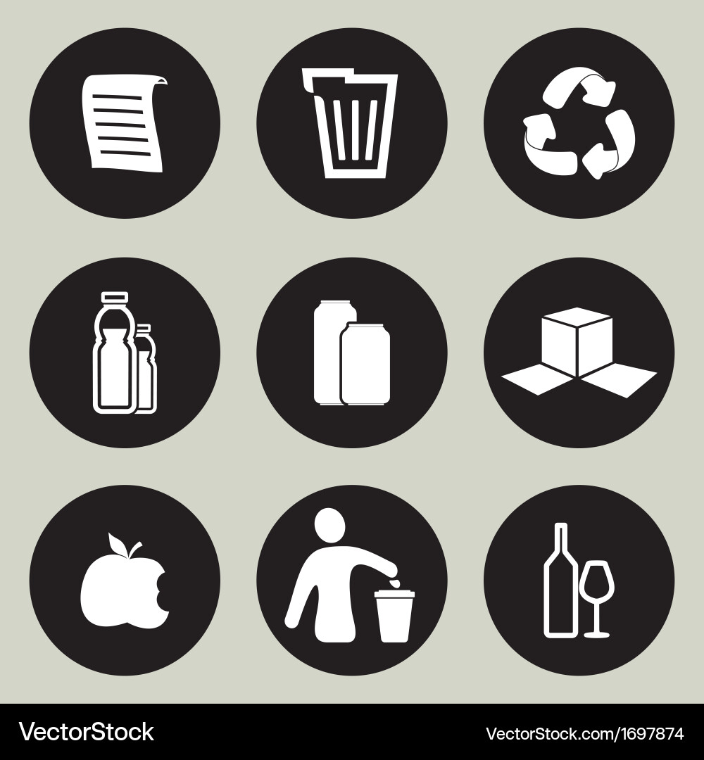 Recycling icon set Royalty Free Vector Image - VectorStock