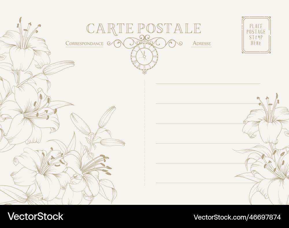 Vintage postcard background template Royalty Free Vector