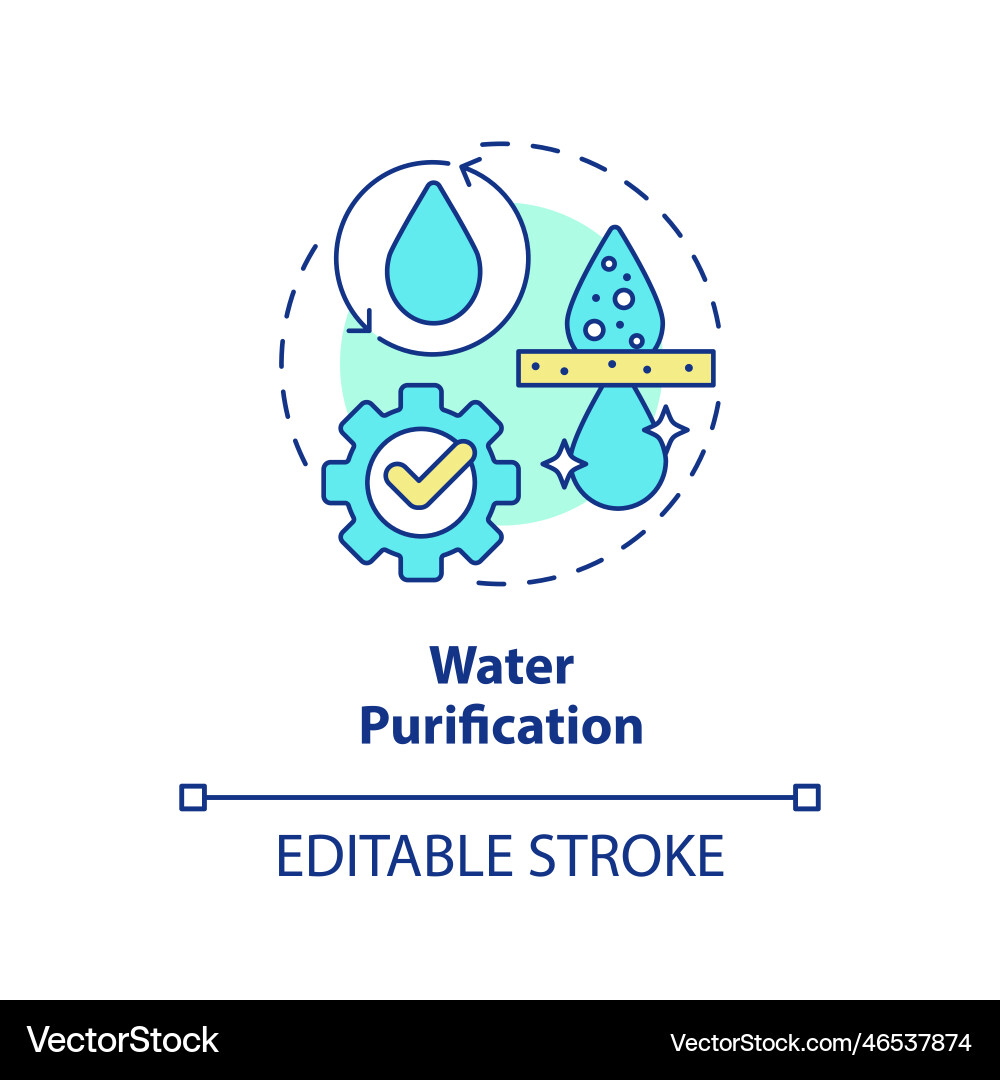 Water purification concept icon Royalty Free Vector Image