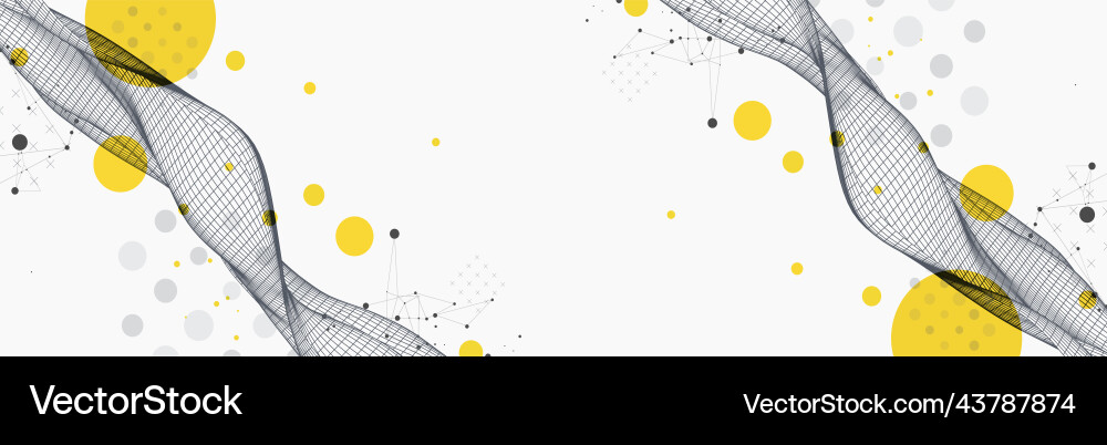 Wireframe wave trendy fluid cover design Vector Image