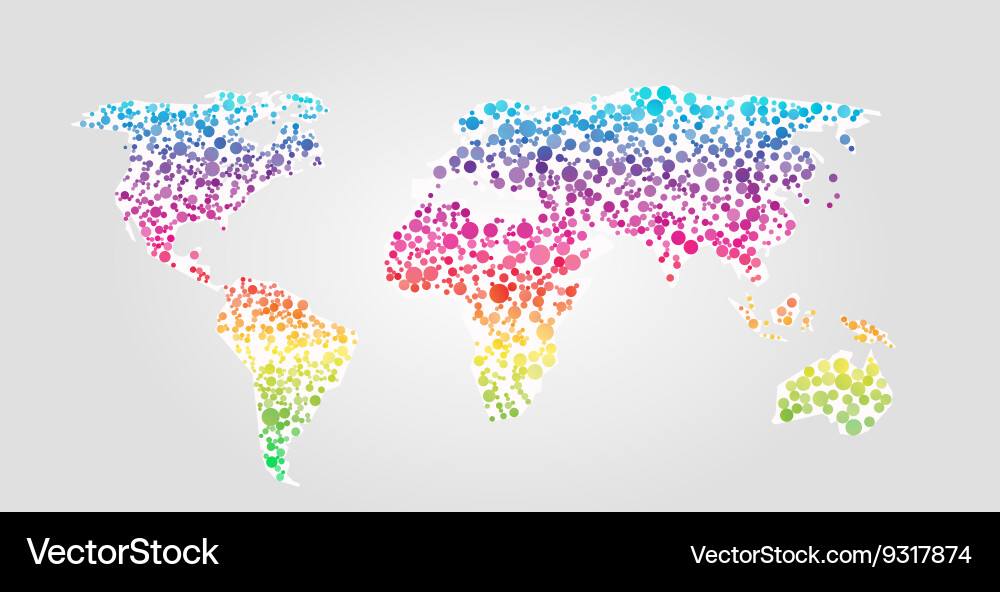 World map in dots style Royalty Free Vector Image