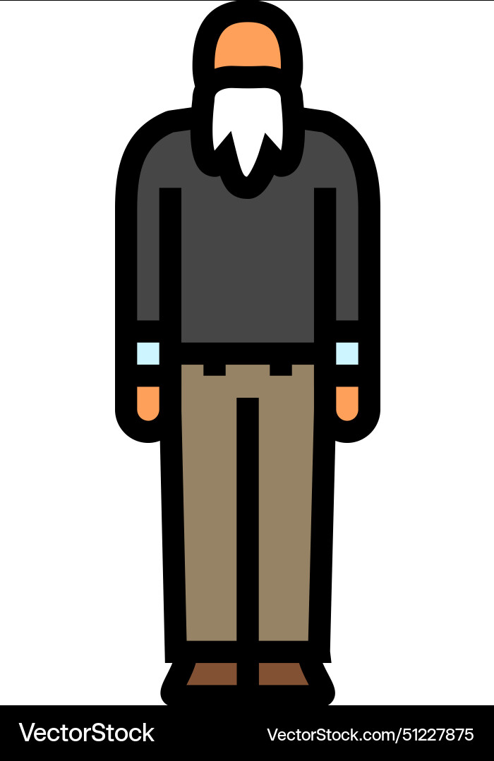 Adult old man color icon Royalty Free Vector Image
