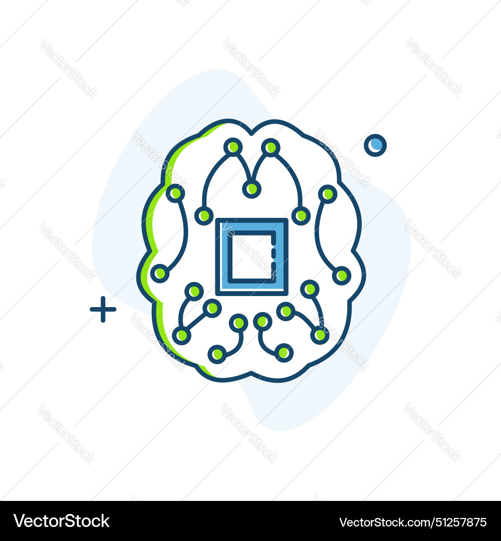 Ai neural networks icon design Royalty Free Vector Image