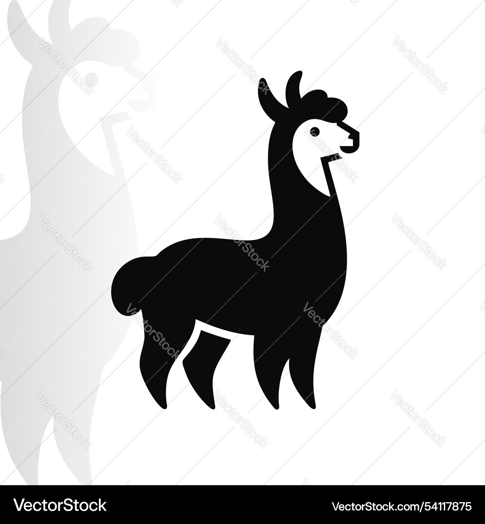 Alpaca logo on isolated background v60 Royalty Free Vector