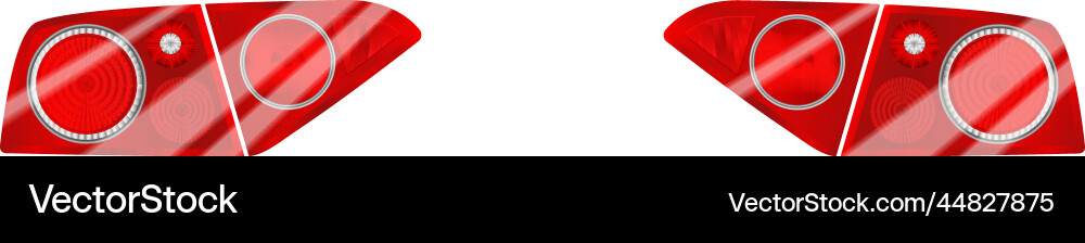 Auto rear lights composition Royalty Free Vector Image