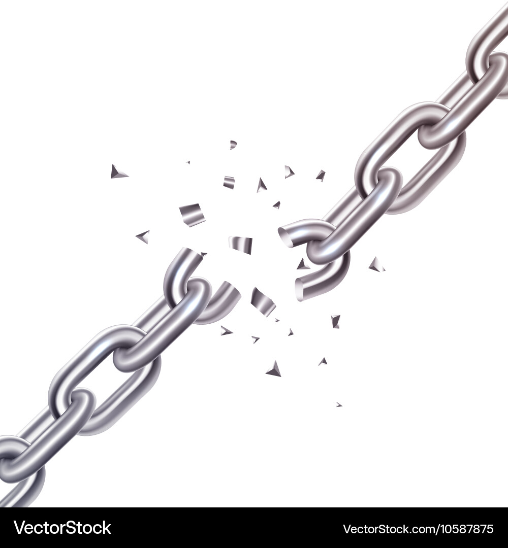 Broken chain Royalty Free Vector Image - VectorStock