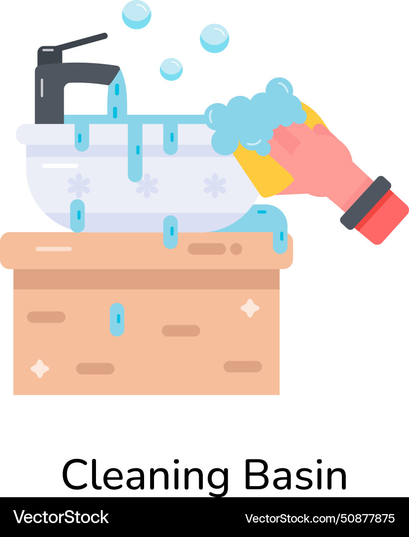 Cleaning basin Royalty Free Vector Image - VectorStock