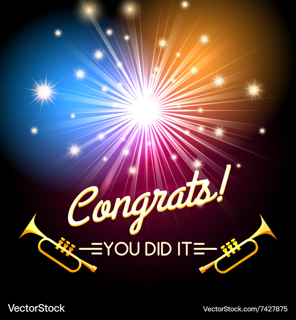 Congrats fireworks Royalty Free Vector Image - VectorStock