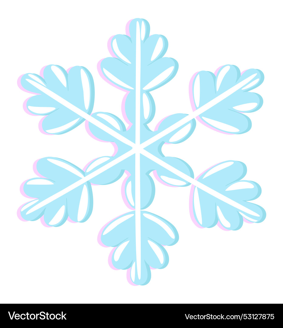 Cute blue snowflake isolated Royalty Free Vector Image