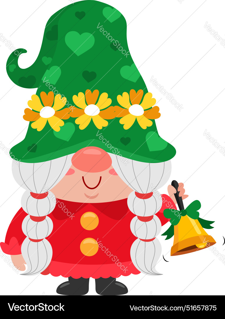 Cute christmas female gnome Royalty Free Vector Image