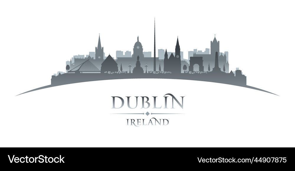 Dublin ireland city silhouette white background Vector Image