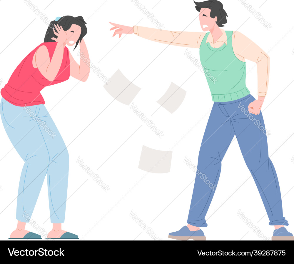 Family bullying concept Royalty Free Vector Image