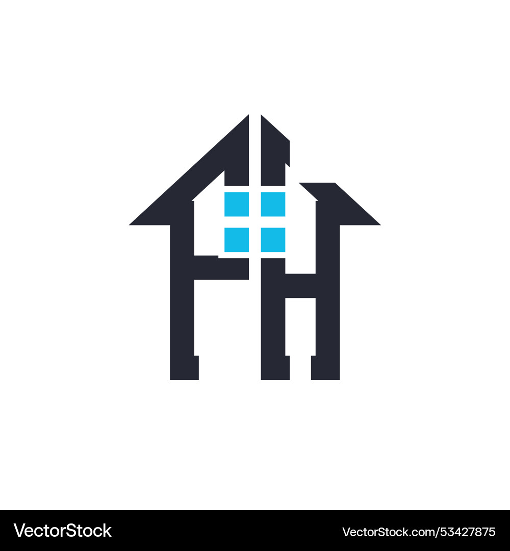 Initials ph house logo design creative letter ph Vector Image