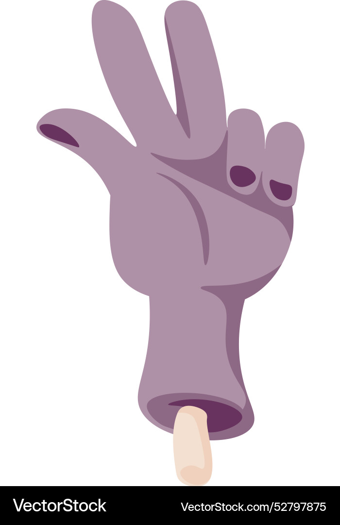 Severed hand in peace sign Royalty Free Vector Image