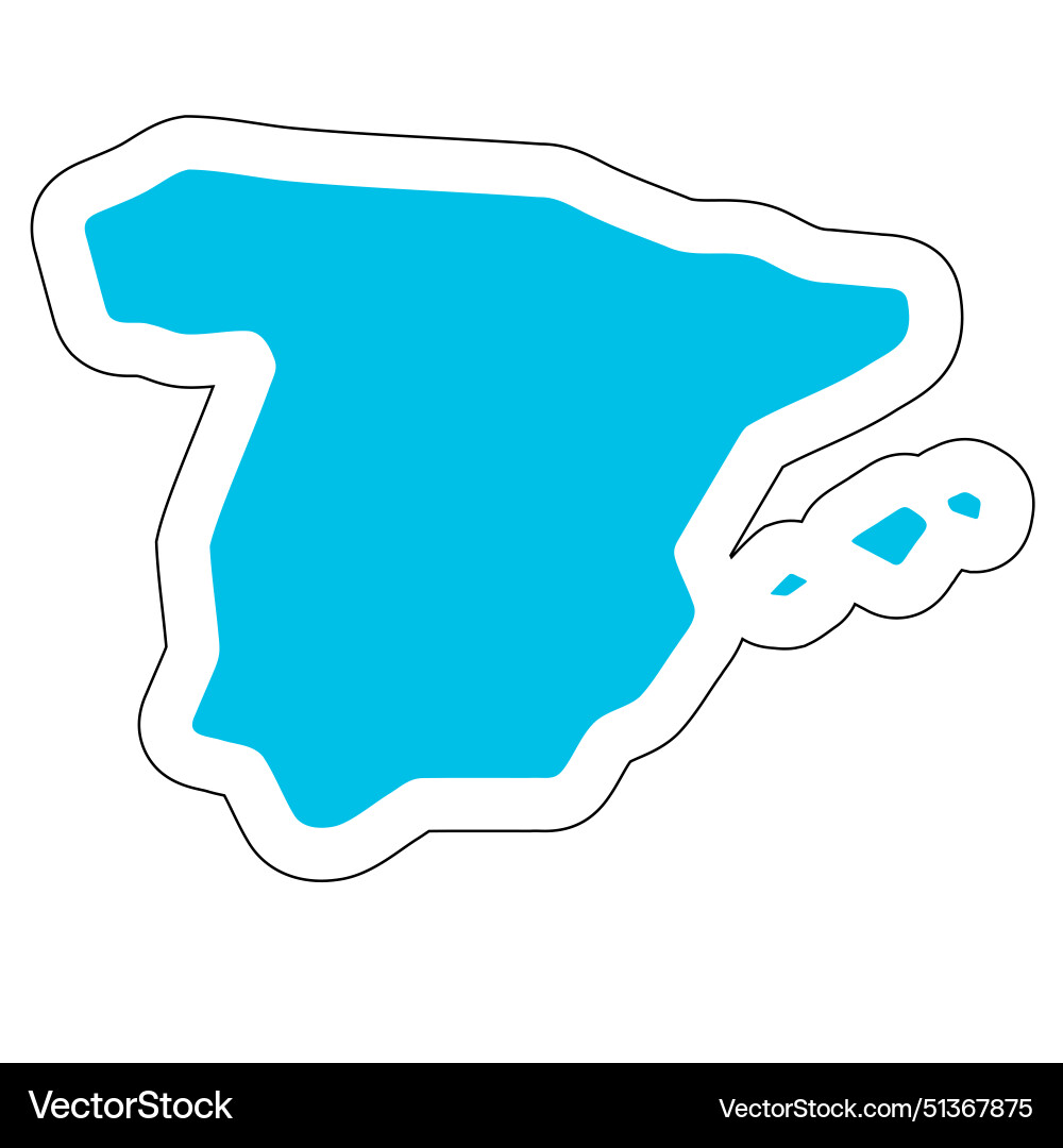 Spain country map sticker Royalty Free Vector Image