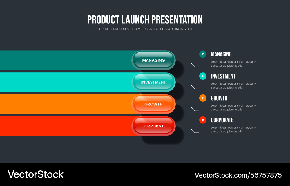 Visual plan 4 option infographic slide template Vector Image