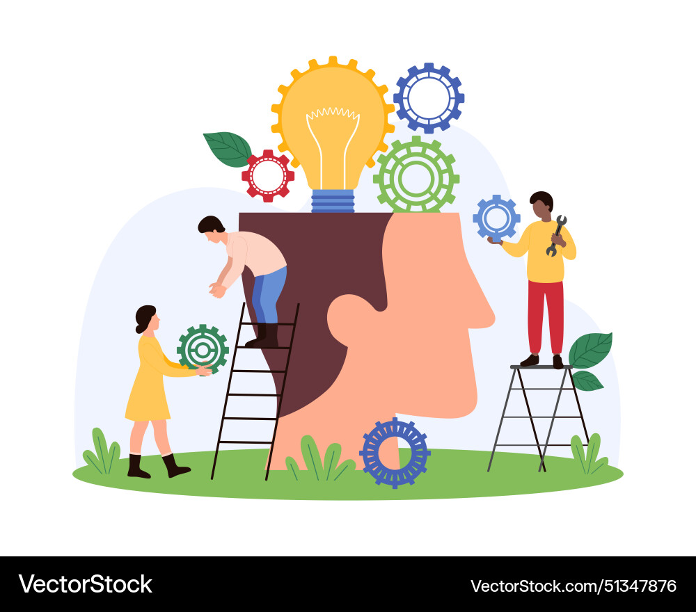 Brainstorm and creative thinking process tiny Vector Image