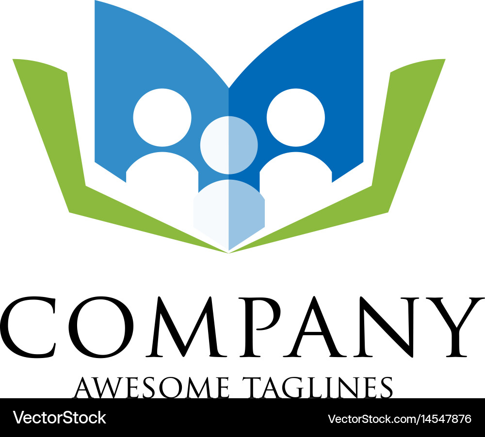 Education logo open book Royalty Free Vector Image